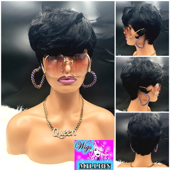 Wigs-A-Million | Hair | Teisha Short Pixie Cut 0 Human Hair Wig Hair ...